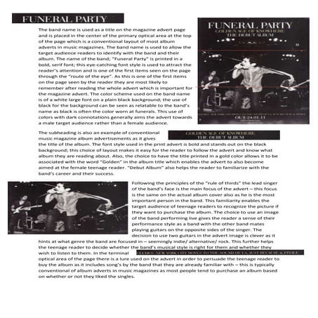 Funeral party poster analysis 2 | DOCX | Album-oriented Rock | Rock Music