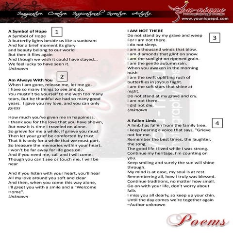 Funeral Program Poems | PDF