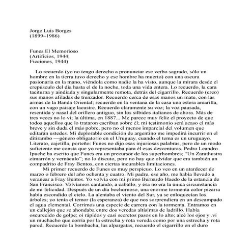 "Funes el memorioso" | DOC