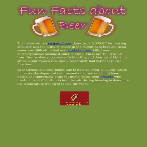 Fun facts about beer | DOCX