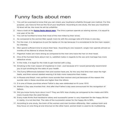 Fun facts about men | PDF