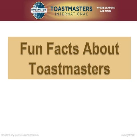 Toastmasters Fun Facts | PDF