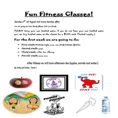 Fun fitness classes | DOCX | Fitness and Exercise | Healthy Living