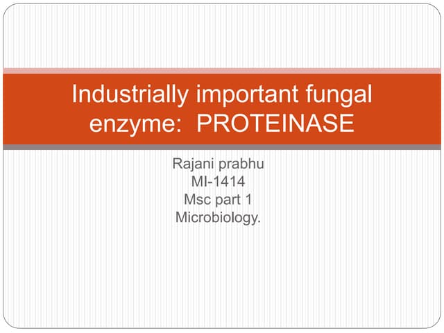 Production of protease enzyme from different sources. | PPTX