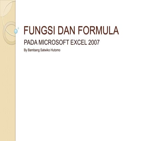 Fungsi dan formula | PPTX