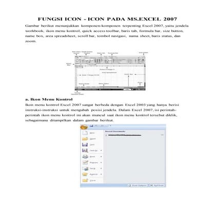 Fungsi Icon Icon pada ms.excel 2007 | DOCX