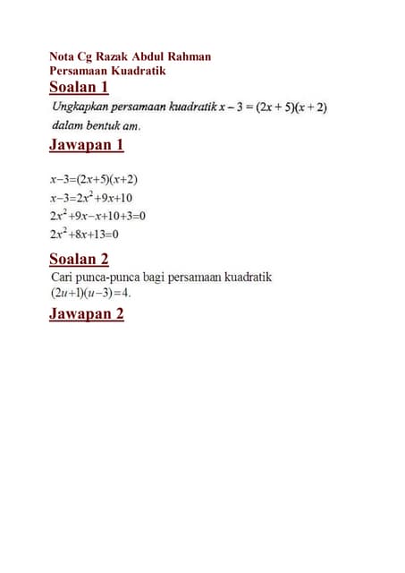 Nota pecahan hasil tambah | DOCX