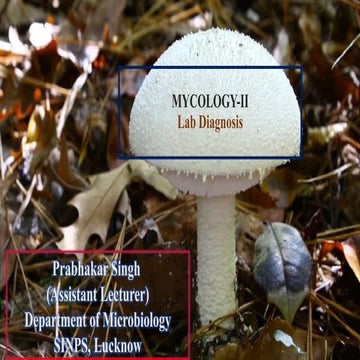 Laboratory Diagnosis of Mycology-II, microscopy, staining, culture ...