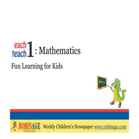Fun Learning for Kids: Mathematics | PPT