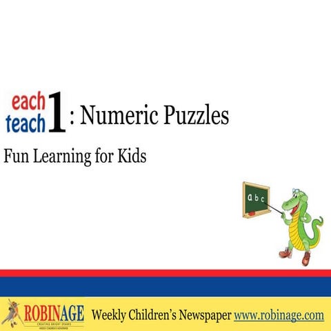 Fun Learning For Kids : Numeric Puzzles | PPT