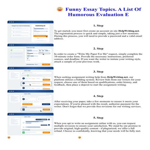 Funny Essay Topics. A List Of Humorous Evaluation E | PDF