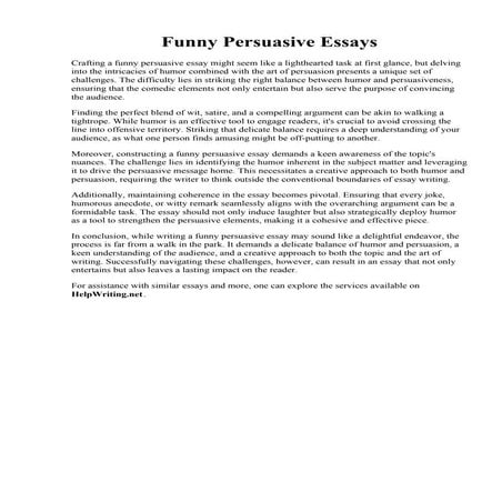 Funny Persuasive Essays | PDF