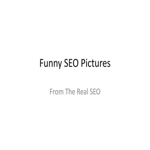The Real SEO - Funny SEO Pictures | PPTX