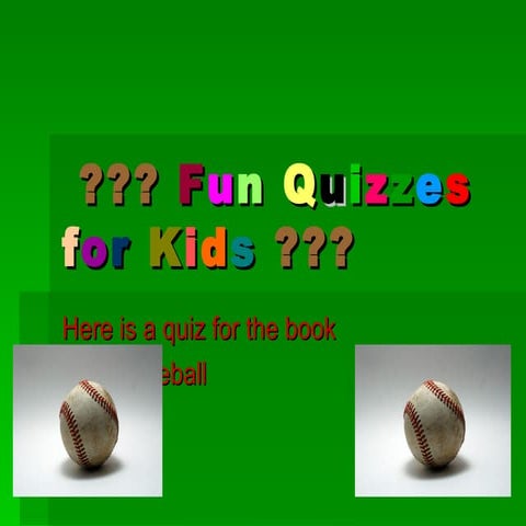 Fun quizzes for kids | PPT