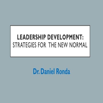 Leadership Development: Strategies for the New Normal | PDF