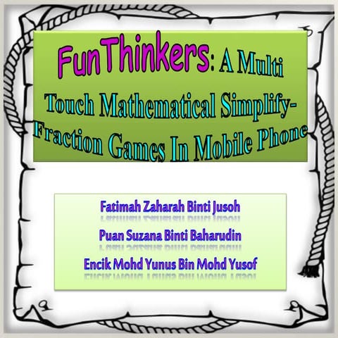 Fun thinkers | PPTX | Educational Video Games | Video Game Genres