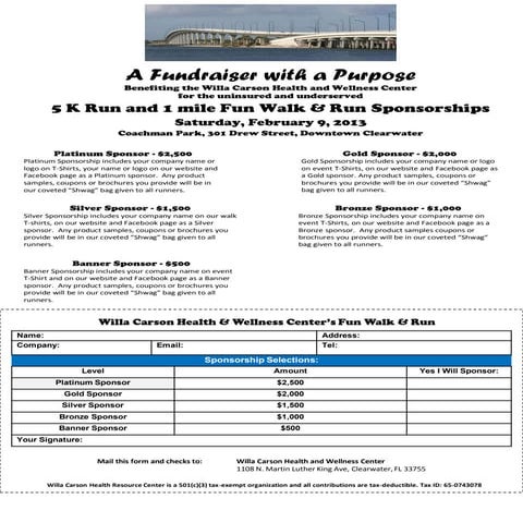 Fun walk & run sponsorship form | PDF