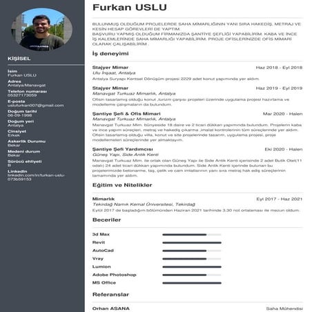 Furkan uslu c.v. | PDF