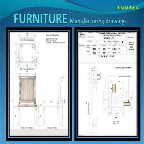 Furniture manufacturing drawings dining chair | PPT