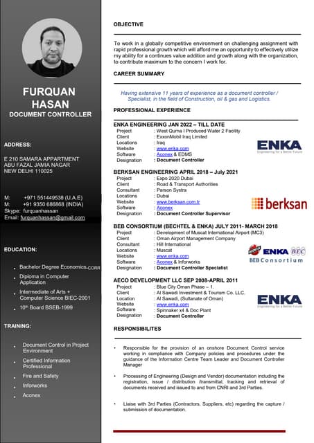 CV - Sr. Document Controller - Aconex - Passport - Mr. Satishkumar Brahmbhatt - Nov 2015 | DOCX ...