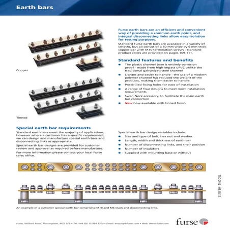 Furse Earth Bars - Standard, Single & Twin Disconnection Copper Earth ...