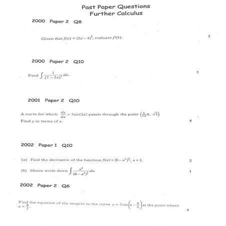 Further calculus | PDF