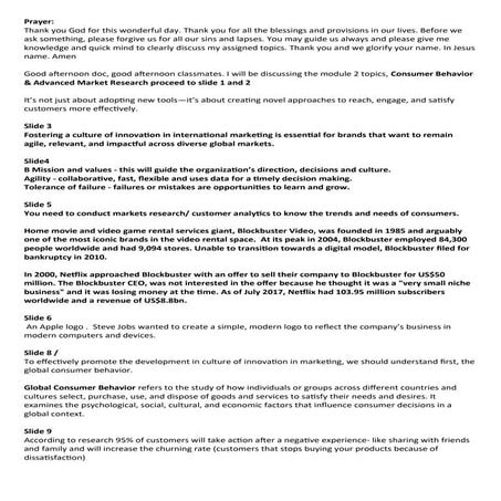 Further explanation for Market Research power point | DOCX