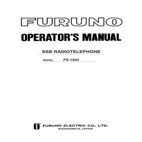 Furuno S 1503 | PDF