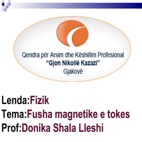 Fusha magnetike e tokes joena tunaj | PPT