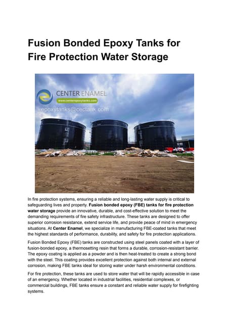 Using FBE Tanks as Fire Protection Water Storage Tanks.docx