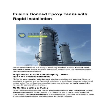 Fusion Bonded Epoxy Tanks with Rapid Installation.docx