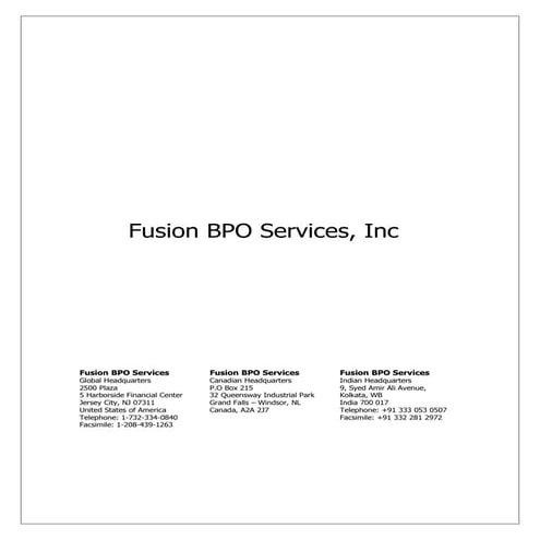 Fusion Bpo Services, Inc | DOC