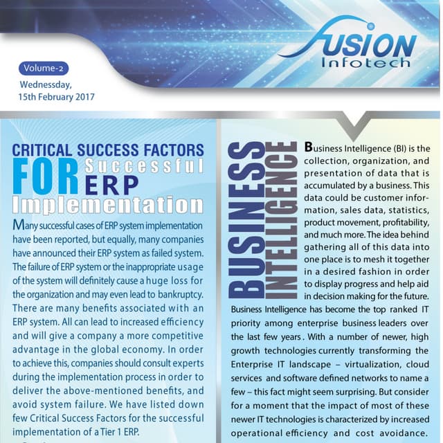 Fusion infotech newsletter edition feb 2017 | PDF