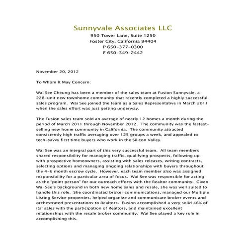 Fusion recommendation letter | PDF