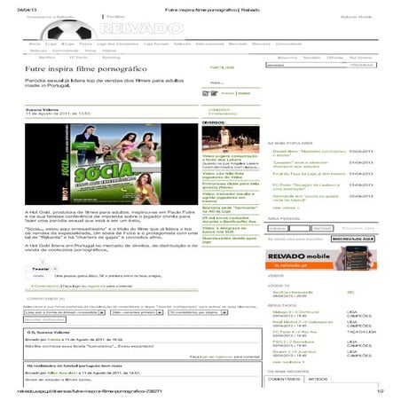 Futre inspira filme pornográfico relvado | PDF