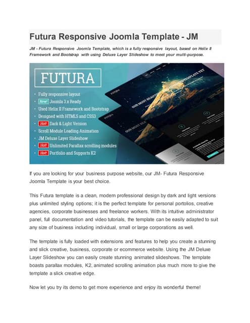 Corporate responsive joomla template | PDF