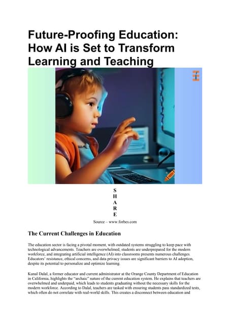 Artificial Intelligence (A.I.) in Schools (PPT) | PPT