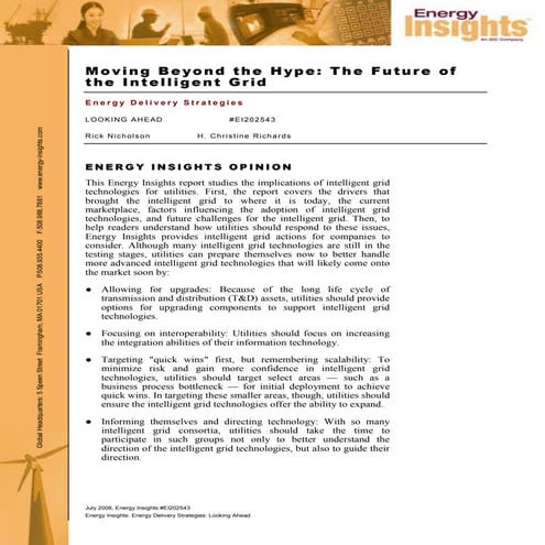 Future Of Intelligent Energy Grids - Energy Insights | PPT