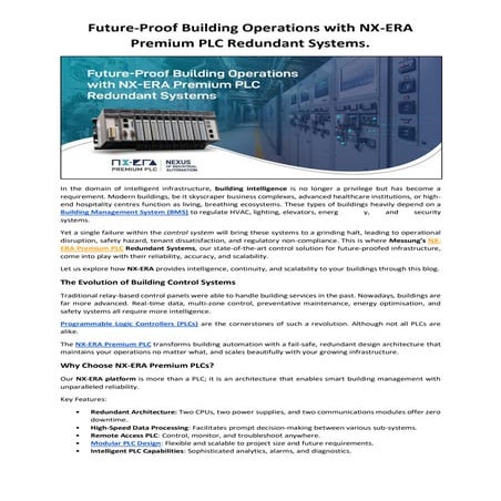 Future-Proof Building Operations with NX-ERA Premium PLC Redundant Systems..pdf