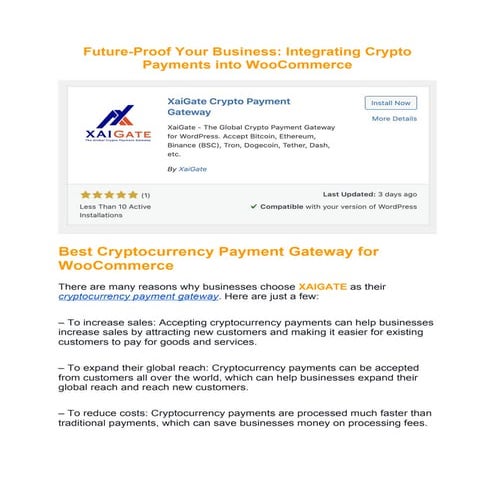 Future-Proof Your Business_ Integrating Crypto Payments into WooCommerce | PDF