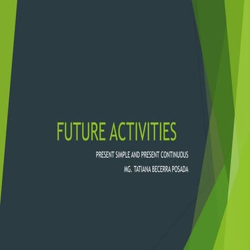 Future activities with present simple and continuous | PPT