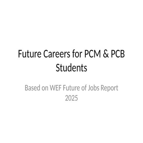 PCM careers on job market trend and job evolution in n ext 10 years | PPTX