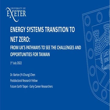 Energy system's transition to net zero: from UK's pathways to see the ...