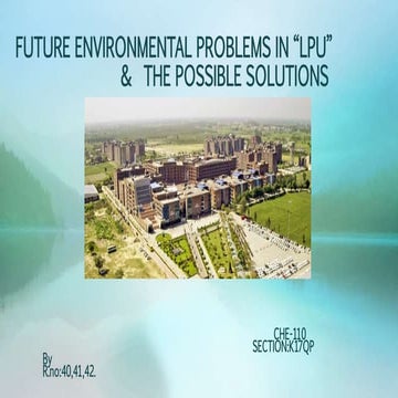 Future Environmental Problems In Lovely Professional University | PPT