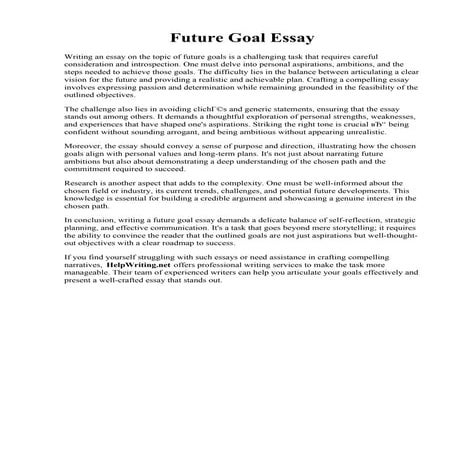 Future Goal Essay. 011 Essay On Achieving Goal Impressive Personal ...