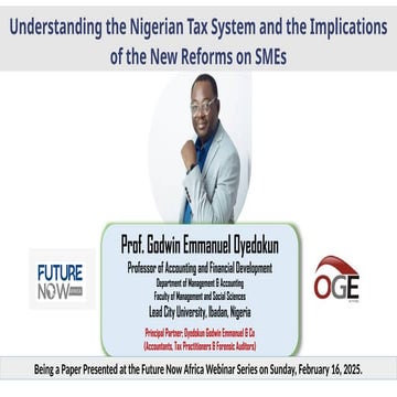 FutureNow Understanding the Nigerian Tax System and the Implications of the New Reforms on SMEs ...