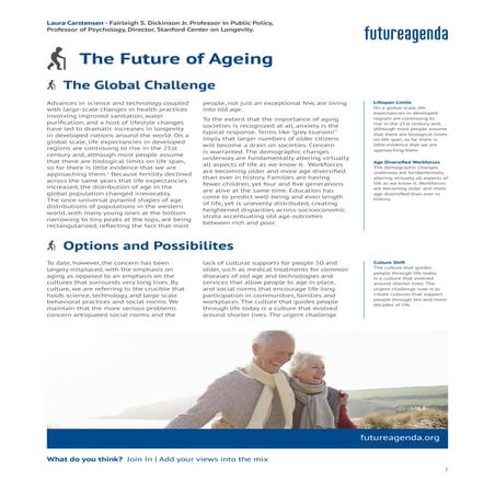 Future of ageing An initial perspective by Prof. Laura Carstensen, Ken ...