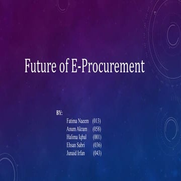 Future of e procurement | PPT