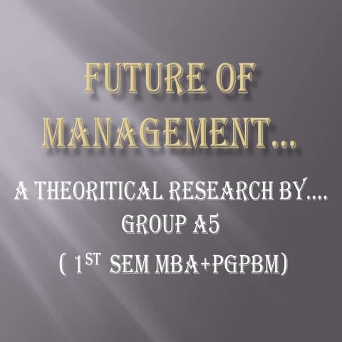 Future of management | PPTX