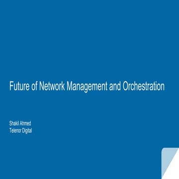 Future of Network Management and Orchestration | PDF